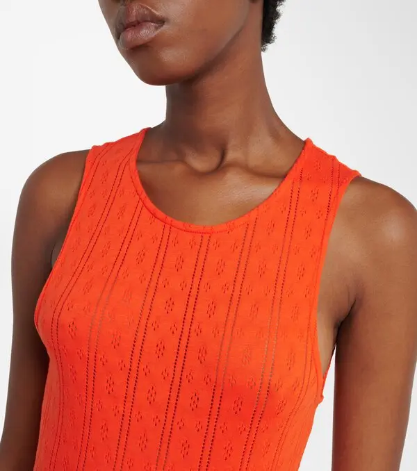 Loewe Paula's Ibiza Pointelle Cotton Jersey Maxi Dress - Orange