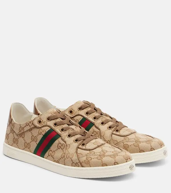 Gucci Stretch Gg Canvas Low-top Sneakers - Beige