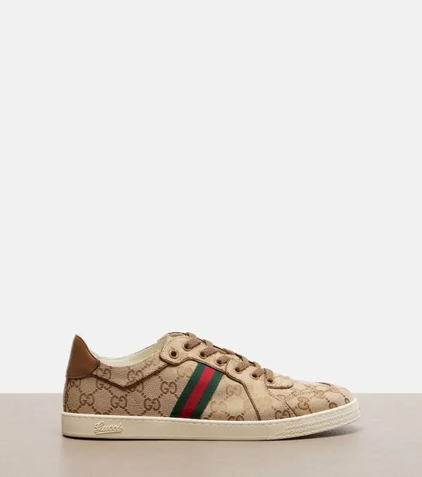 Gucci Stretch Gg Canvas Low-top Sneakers - Beige