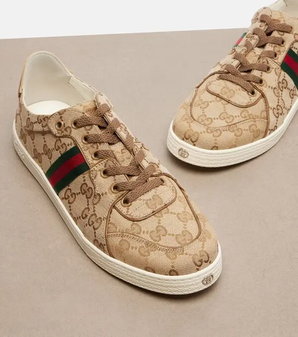 Gucci Stretch Gg Canvas Low-top Sneakers - Beige