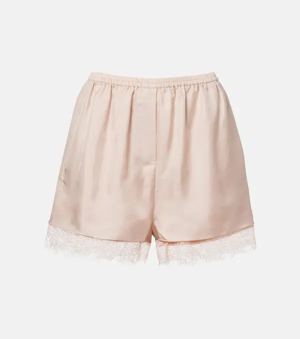 RÓHE Lace-trimmed Silk Shorts - Pink