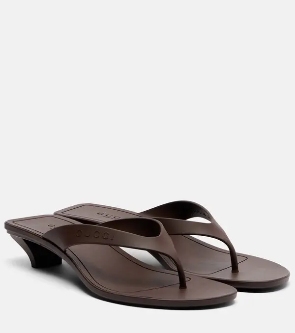 Gucci Vittoria Thong Sandals - Brown