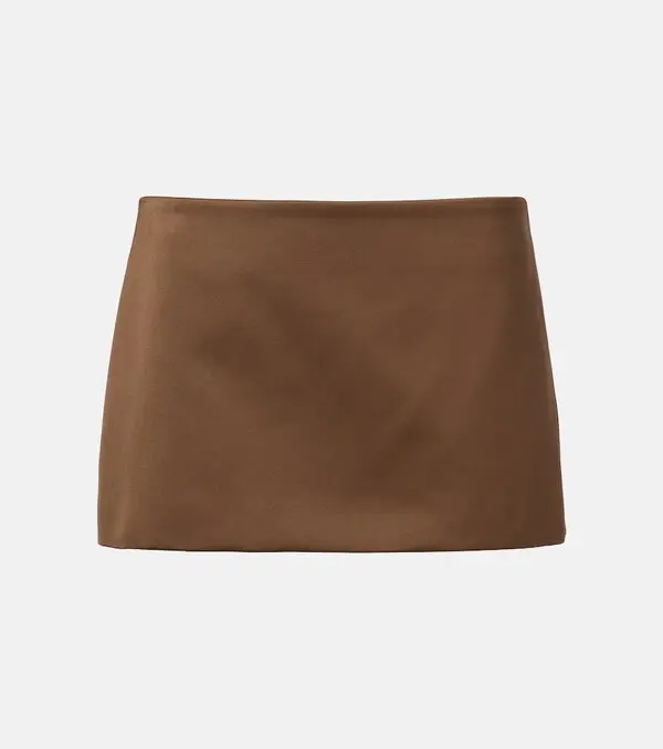 THE FRANKIE SHOP Hera Satin Miniskirt - Brown