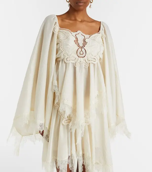 Blumarine Embroidered Lace-trimmed Blouse