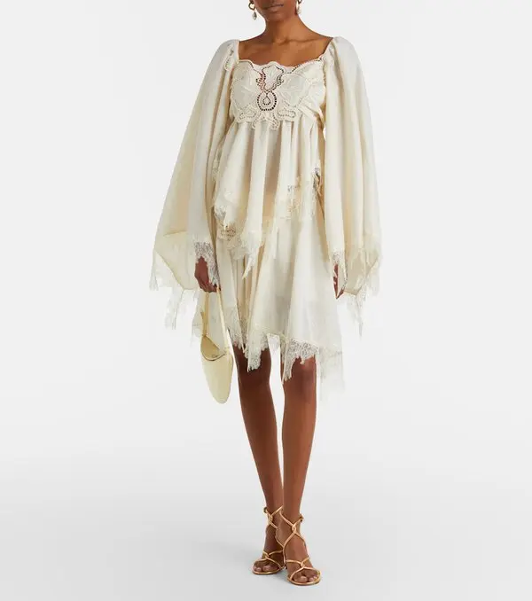 Blumarine Embroidered Lace-trimmed Blouse
