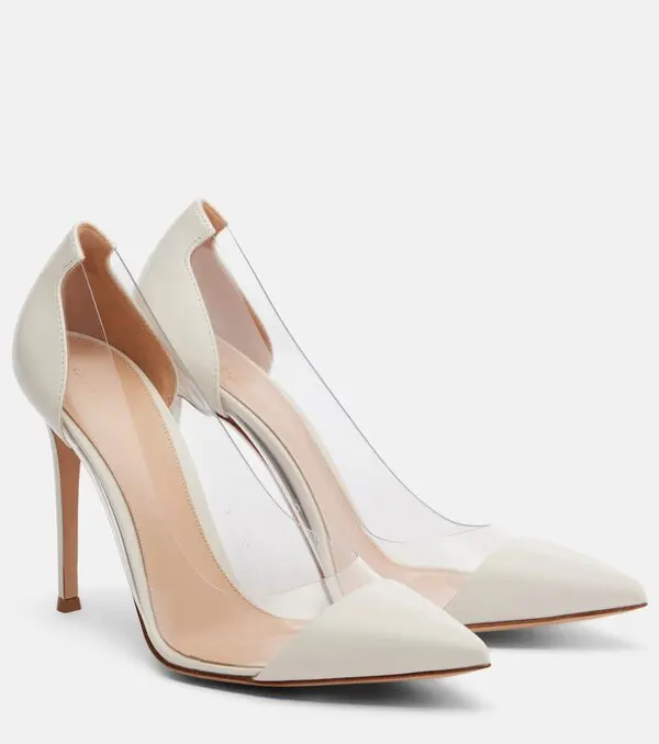 GIANVITO ROSSI Plexi Patent Leather And Pvc Pumps - White