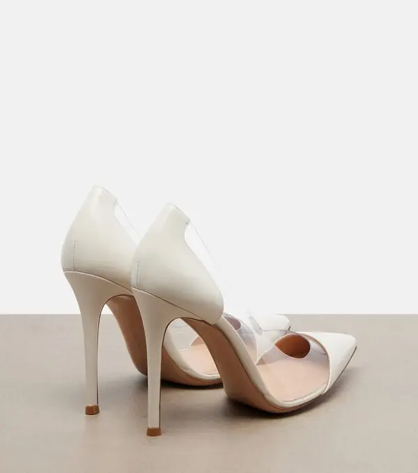 GIANVITO ROSSI Plexi Patent Leather And Pvc Pumps - White