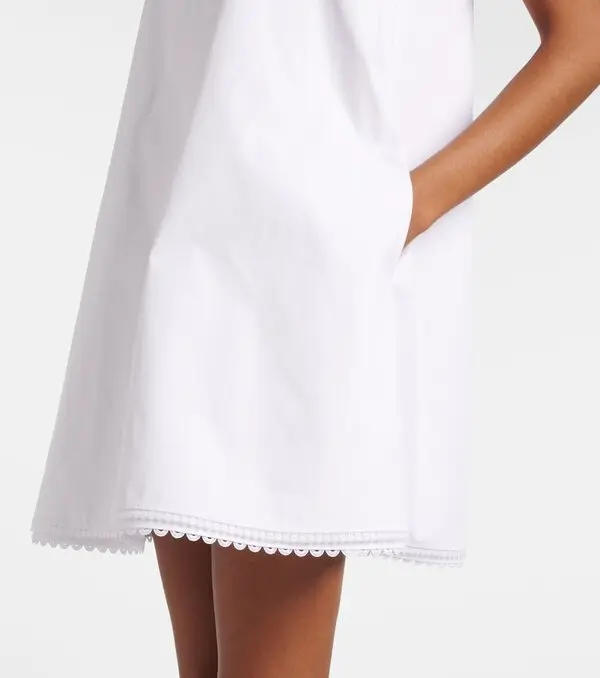 RÓHE Lace-trimmed Cotton Poplin Mini Dress