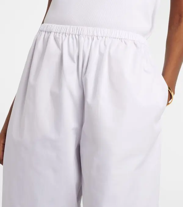 RÓHE Embroidered Cotton Poplin Wide-leg Pants
