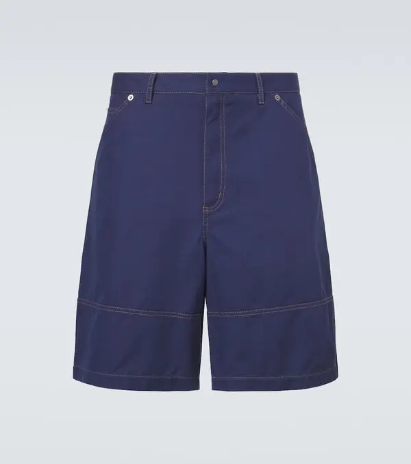 Moncler Cotton And Linen Gabardine Shorts
