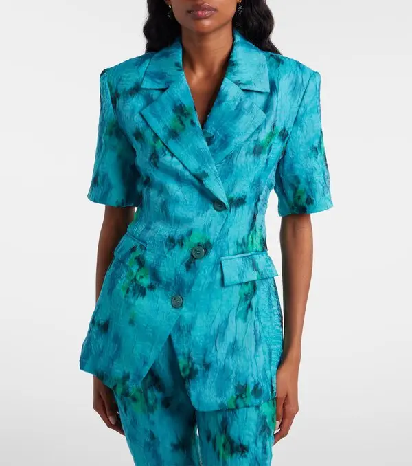 GANNI Printed Organza Blazer