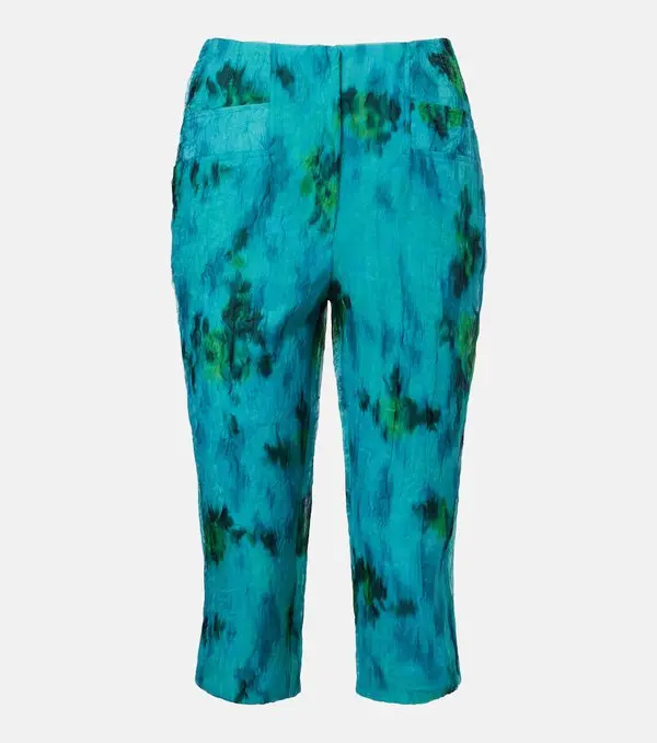 GANNI Printed Capri Pants - Blue