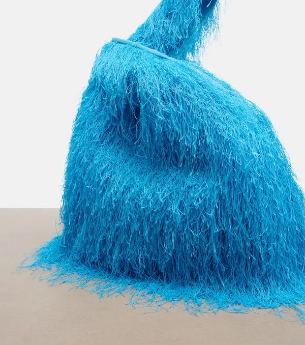 Dries Van Noten Marche Medium Fringed Top-handle Bag - Blue
