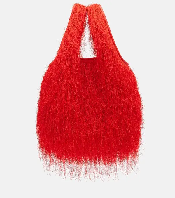 Dries Van Noten Marche Medium Fringed Top-handle Bag - Red