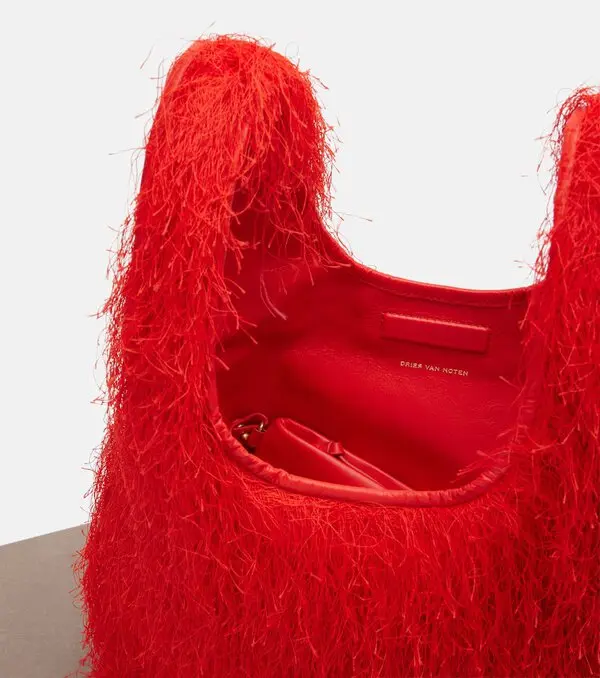 Dries Van Noten Marche Medium Fringed Top-handle Bag - Red