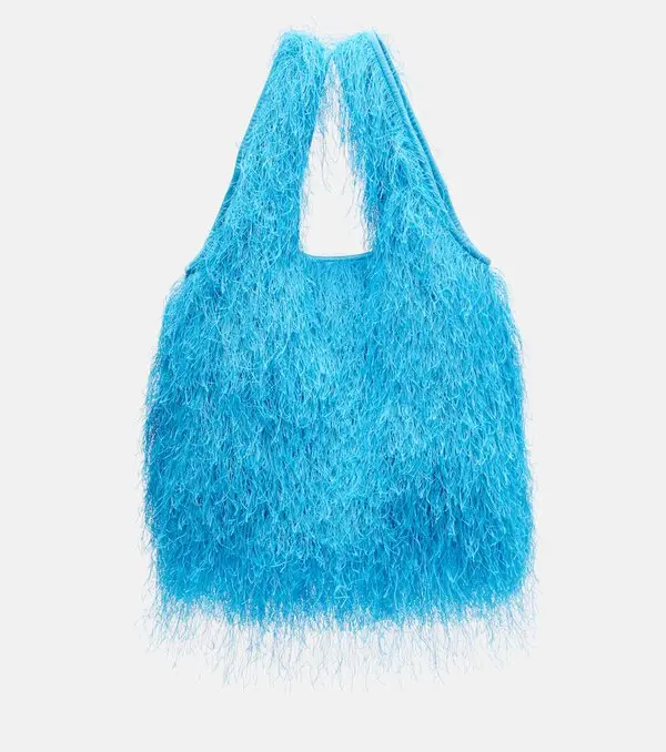 Dries Van Noten Marche Medium Fringed Top-handle Bag - Blue