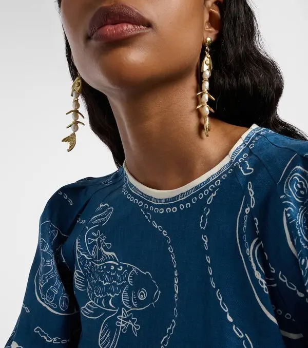 ALEMAIS Alémais Calypso Embellished Drop Earrings - Gold