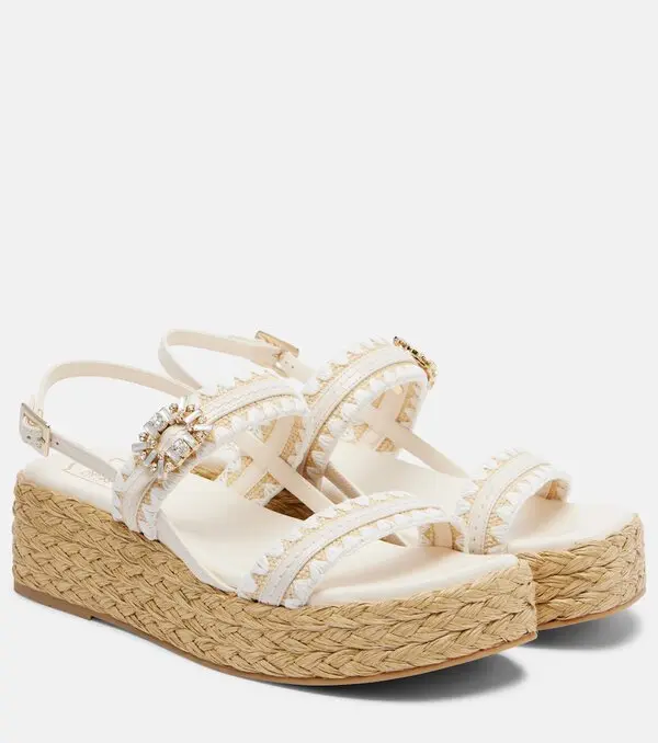 ROGER VIVIER Summer Strass Espadrille Sandals - White