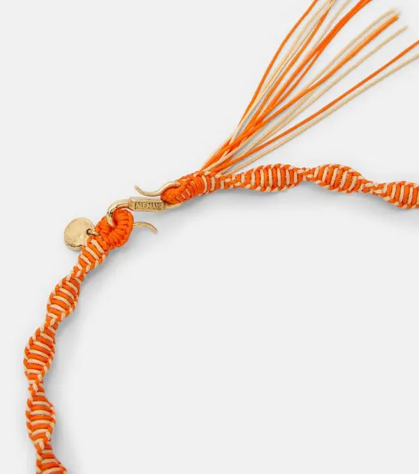ALEMAIS Alémais Calypso Macramé Charm Necklace - Orange