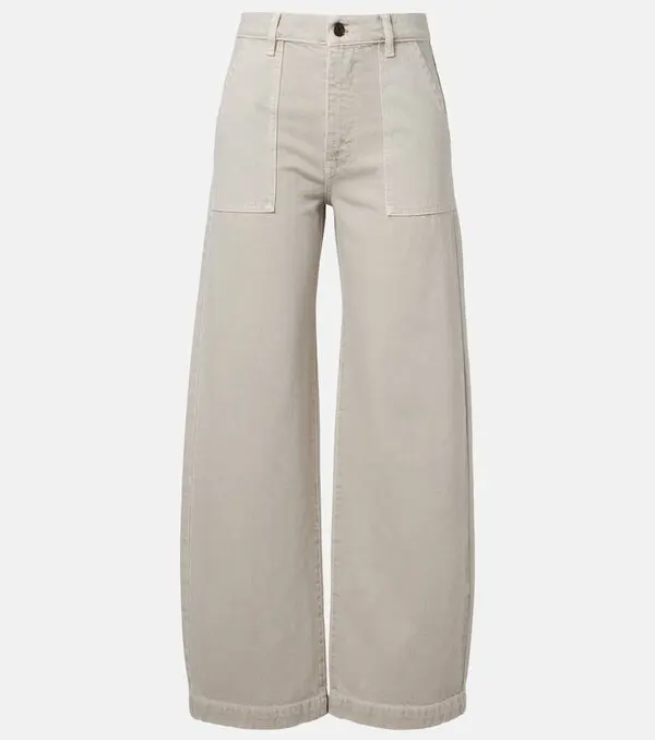 FRAME The Bow Barrel-leg Jeans - Beige