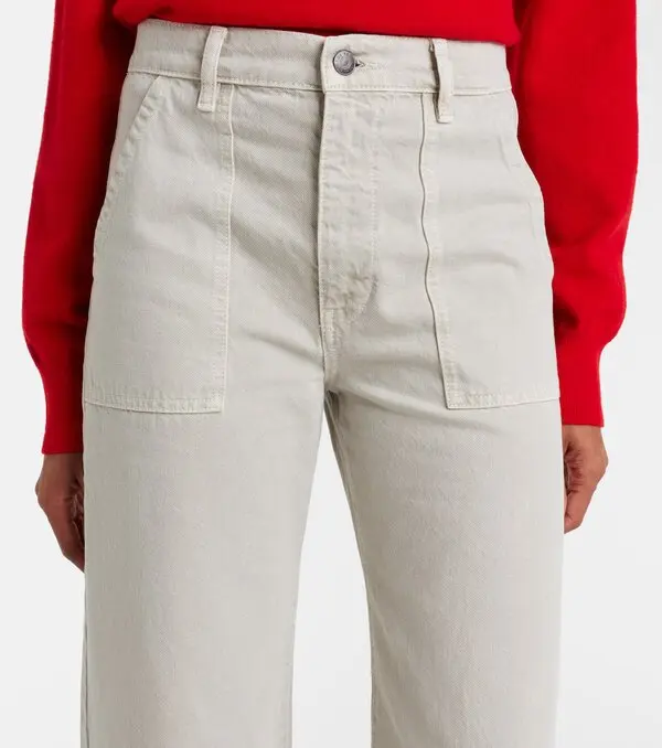 FRAME The Bow Barrel-leg Jeans - Beige