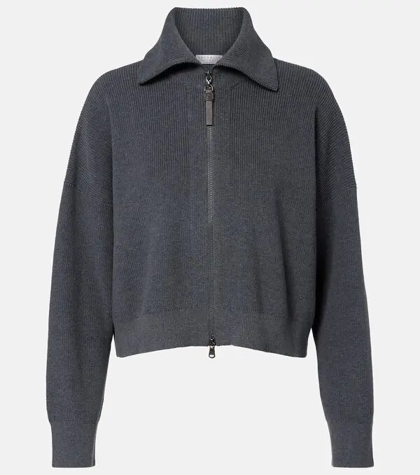 Brunello Cucinelli Cotton Zip-up Cardigan - Grey