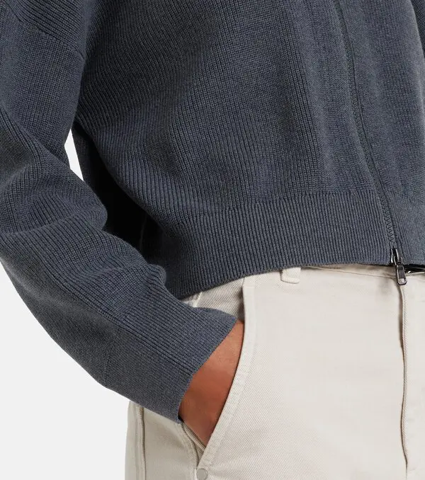 Brunello Cucinelli Cotton Zip-up Cardigan - Grey