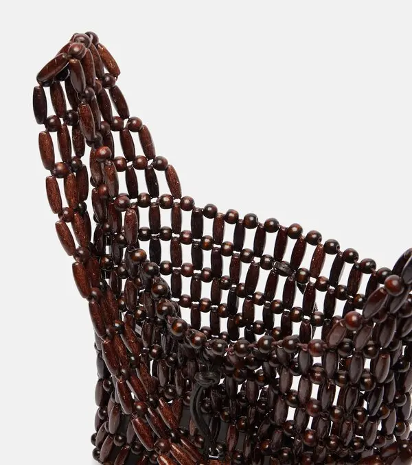 Staud Cornado Beaded Crossbody Bag - Brown