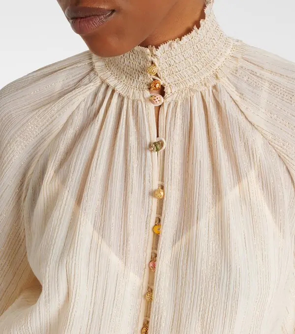 Zimmermann Aster Cotton And Silk-blend Blouse - White