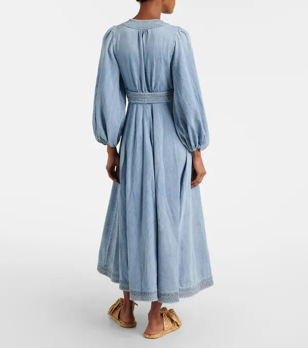 Zimmermann Indra Denim Wrap Dress - Blue