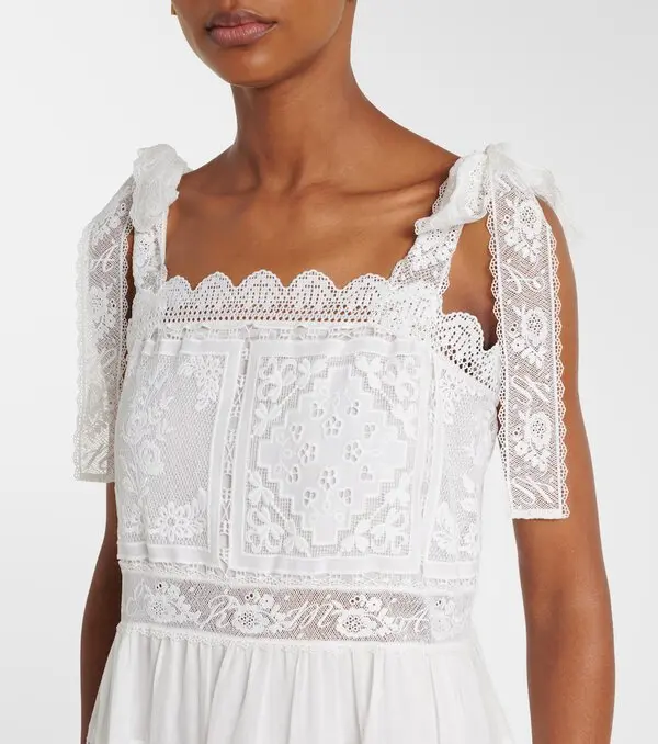 Zimmermann Aster Lace-trimmed Midi Dress