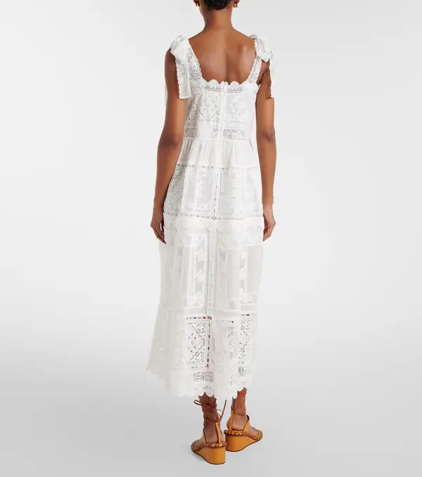 Zimmermann Aster Lace-trimmed Midi Dress
