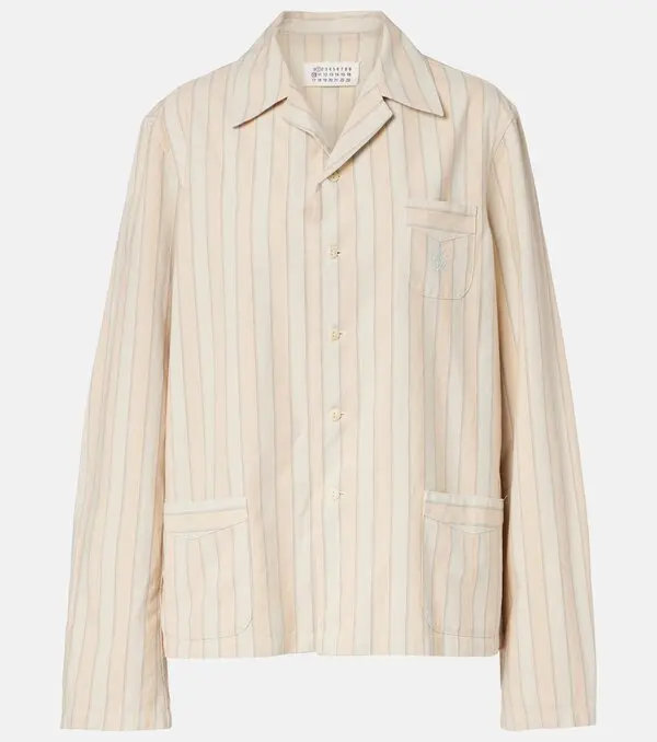 MAISON MARGIELA Striped Cotton Shirt - Beige