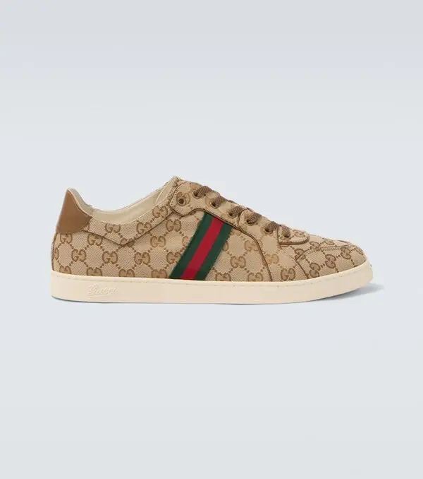 Gucci Stretch Gg Canvas Low-top Sneakers - Beige