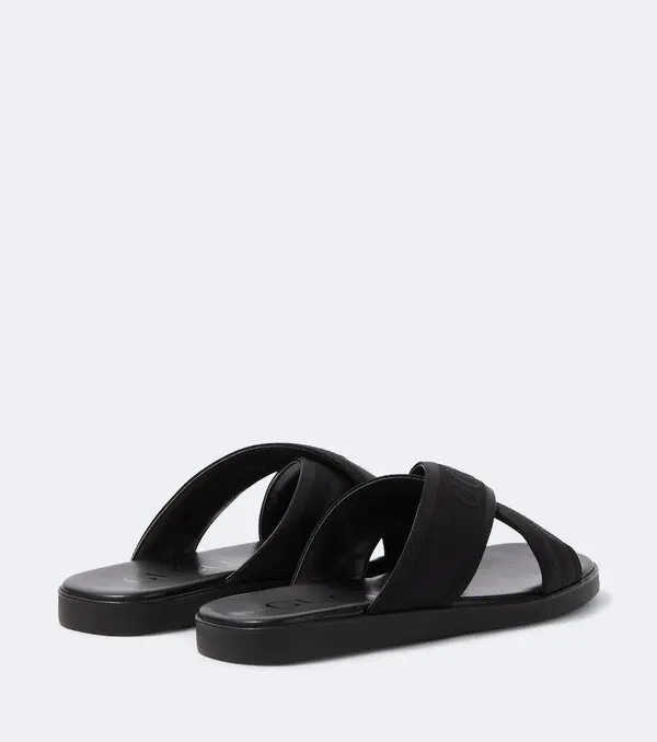 Gucci Logo Jacquard Sandals - Black