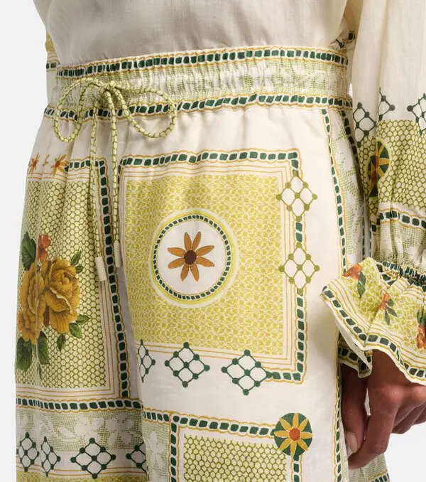 ALEMAIS Alémais Dixie Printed Linen Wide-leg Pants