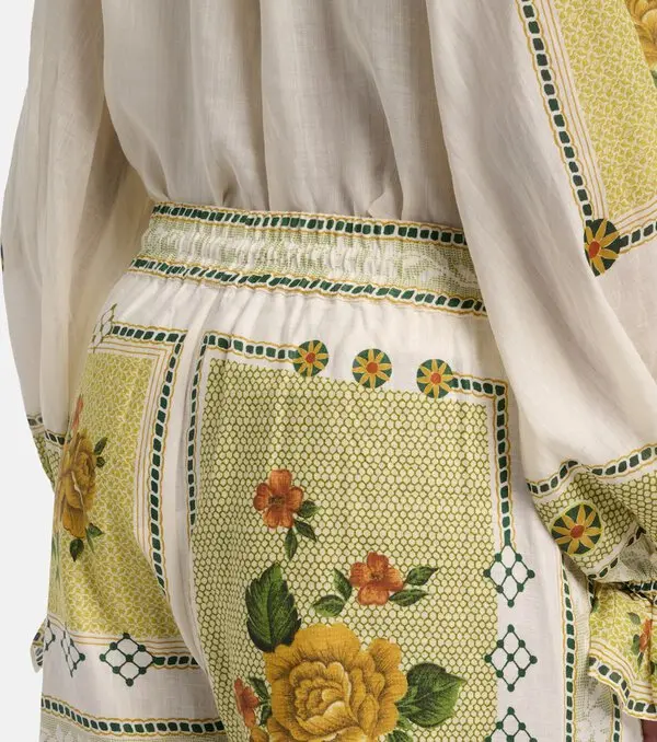 ALEMAIS Alémais Dixie Printed Linen Wide-leg Pants
