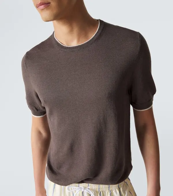 Fedeli Linen And Cotton Sweater - Brown