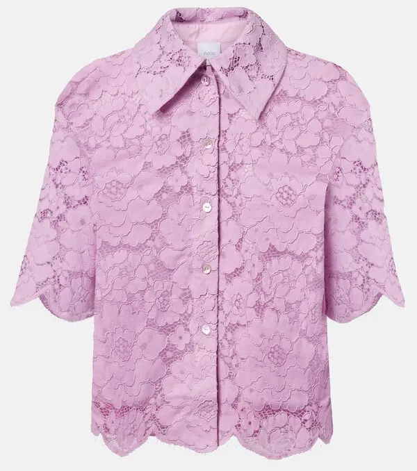 PATOU Cotton-blend Lace Shirt - Pink