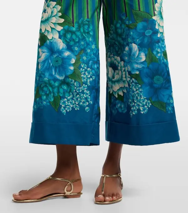 ALEMAIS Alémais Margo Printed Cotton Wide-leg Pants
