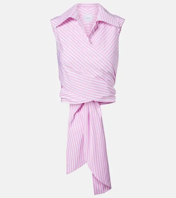 PATOU Striped Cotton Top - Pink