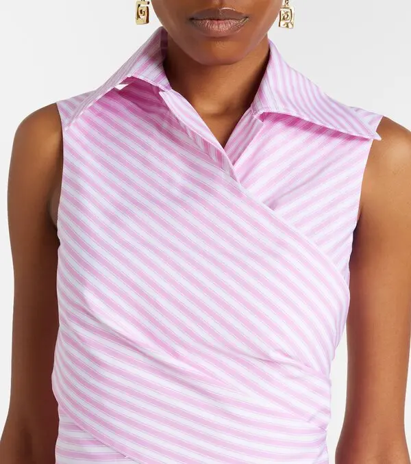 PATOU Striped Cotton Top - Pink