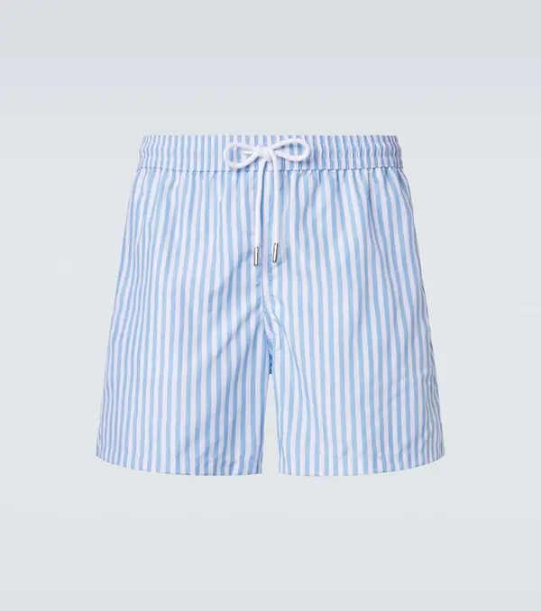 Thom Sweeney Striped Swim Trunks - Blue