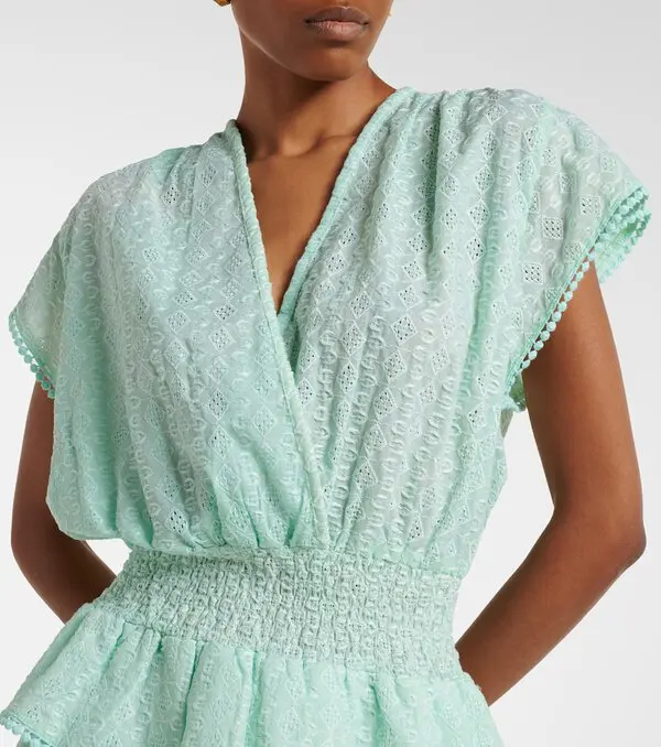 Melissa Odabash Jess Embroidered Cotton Minidress