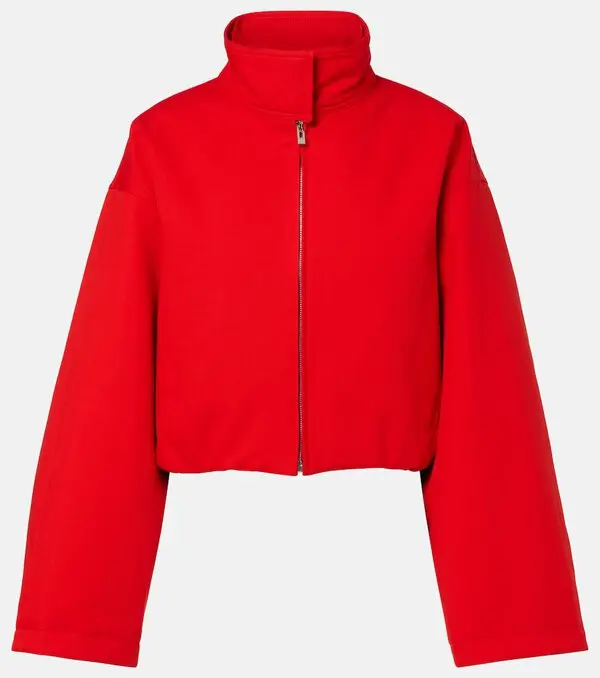Alaïa Laye Cotton Bomber Jacket - Red