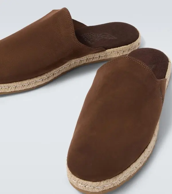 ANCIENT GREEK SANDALS Fimos Leather Espadrille Mules - Brown