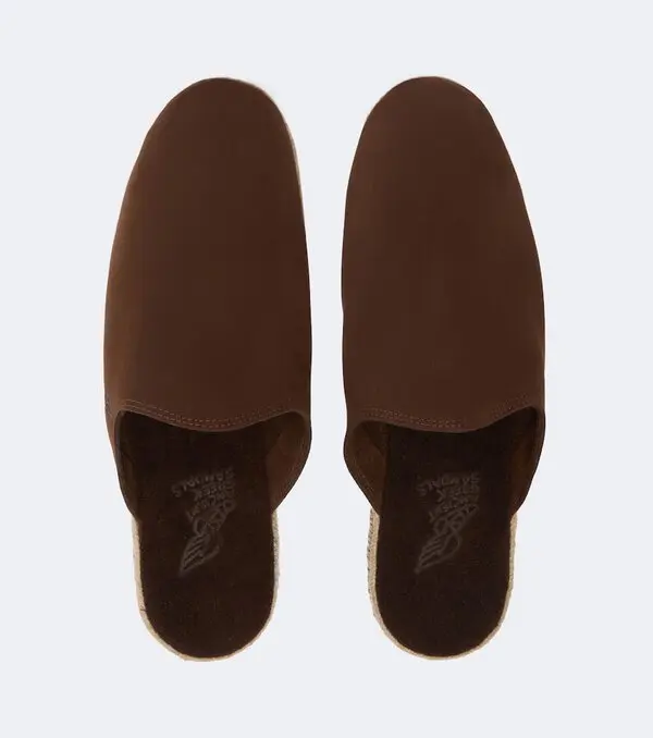ANCIENT GREEK SANDALS Fimos Leather Espadrille Mules - Brown