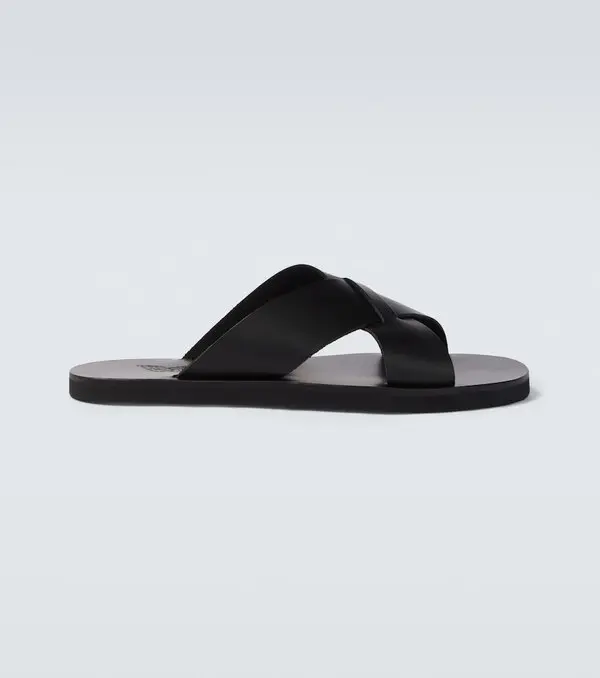 ANCIENT GREEK SANDALS Bios Leather Sandals - Black