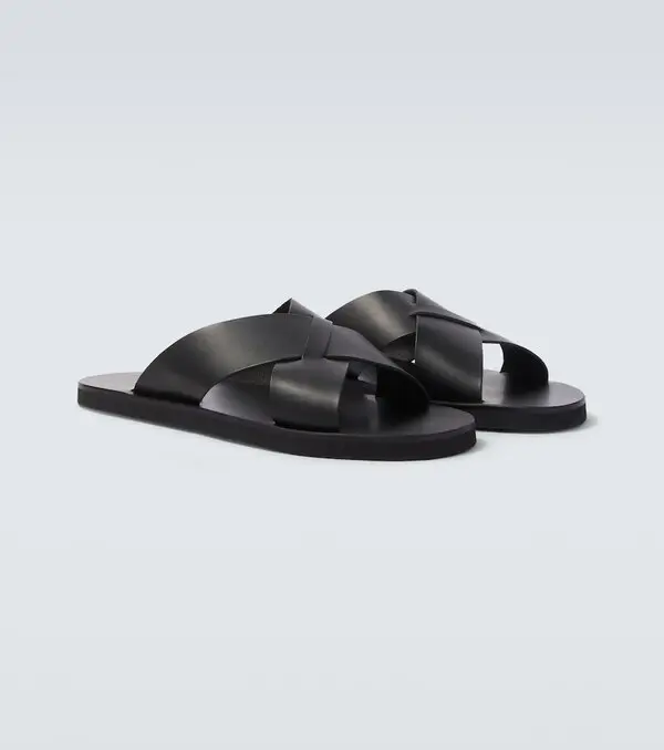ANCIENT GREEK SANDALS Bios Leather Sandals - Black