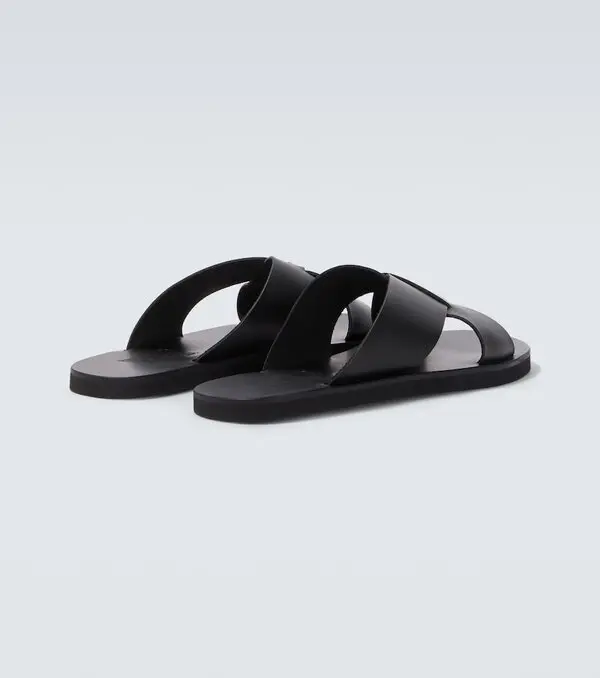ANCIENT GREEK SANDALS Bios Leather Sandals - Black